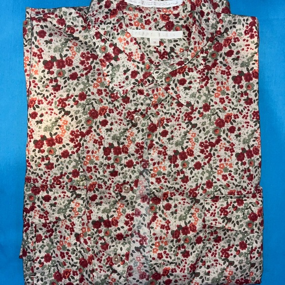 Perry Ellis | Shirts | Perry Ellis Red And Green Floral Shirt | Poshmark
